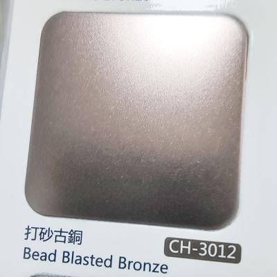 China Red Bronze Color Bead Blasted Satin Finish 304 Stainless Steel Sheet With Anti-Finger Print For Luxury Decoration for sale