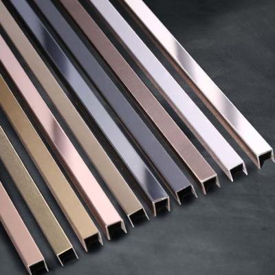 China Customized Shaped U Shaped Mirror 316L Stainless Steel Trim Strip For Apartment Decoration for sale