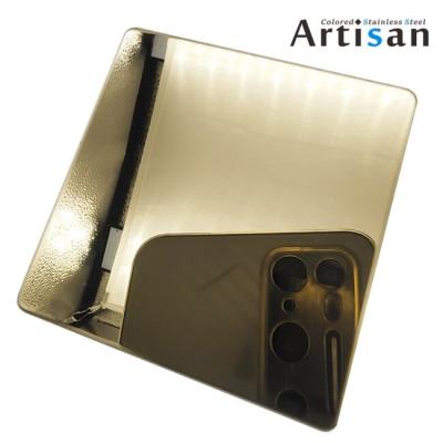 China Champaign Gold 201j1j2 Color Stainless Steel Sheets Mirror Finished Inox Sheets PVD Coated For Elevator for sale