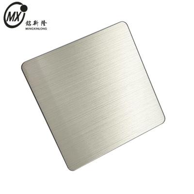 China Hairline Sliver Stainless Steel Sheets Colored Stainless Steel Plate For Indoor Decoration for sale