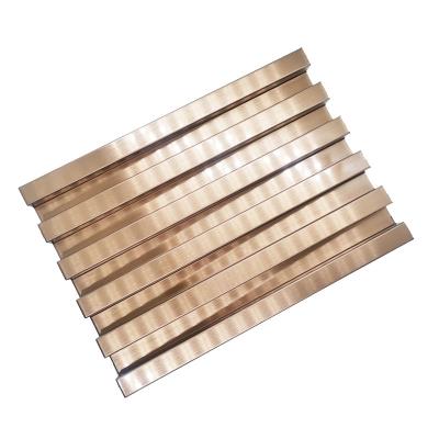 Китай 304 Custom Rose Gold Bronze Color Vibration Brushed Finishing Surface 316L Нержавеющая сталь плитка для отделки стены продается
