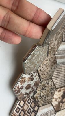 China Gold Stainless Steel Mosaics Shape Metal Mosaic Tile For Interior Wall for sale