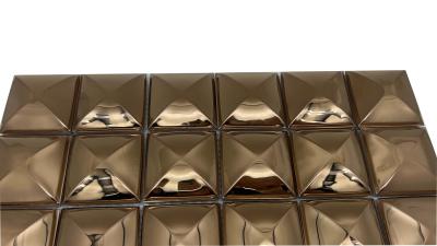 China High Quality 300*300 3D Bread Titanium Mirror 304 Stainless Steel Decorative Mosaic Tile for sale