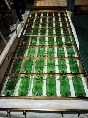 China Custom Size Stainless Steel Screen Partition With Moru Glass For Interior Decoration In Gold Color for sale