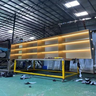 China Morden Custom Size LED Light Stainless Steel Wine Cabinet Display Racks Showcases for sale