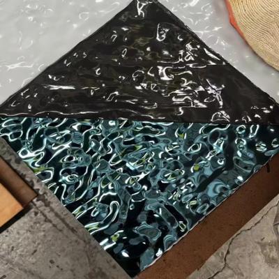 China Modern Style Water Ripple Embossed Mirror 8k Project Ceiling Decoration Stainless Steel Sheet for sale