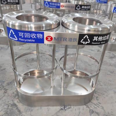 China Subway Stainless Steel Trash Can Customized Stainless Steel Metal Products For Subway Stations for sale