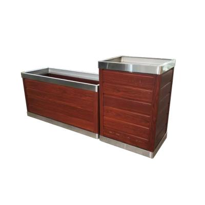 China Outdoor Stainless Steel Planter With Transfer Wood Grain For Riverbanks And Parks for sale