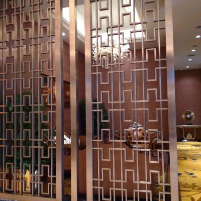 China Laser Cutting Gold 201 304 Hairline Stainless Steel Screen Partition Room Divider for sale