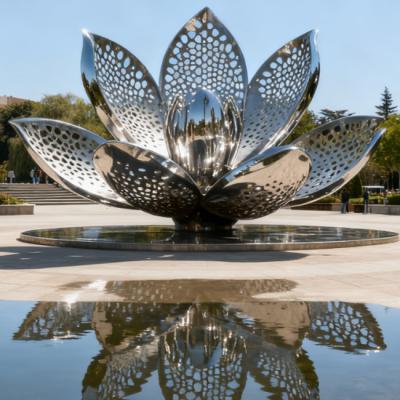 China Art Customized 316L China Stainless Steel Sculpture By The Sea For Outdoor Center Park for sale