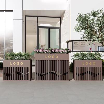China Luxury Metal Flower Container Contemporary Stainless Planter for sale