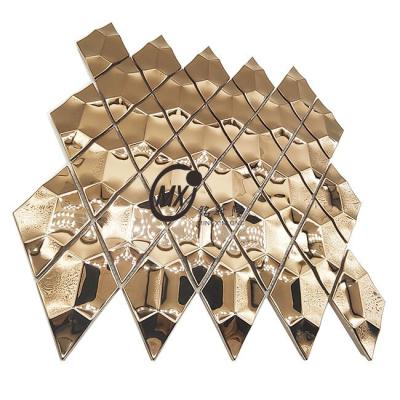 China Wave Pattern Checkerboard Pattern Metal Mosaic Tile Sheet for sale