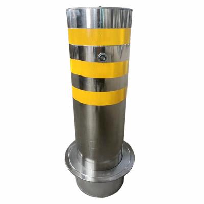 China Custom Size Stainless Steel Bollard with Electric Lift and Reflective Strips for Enhanced Security for sale