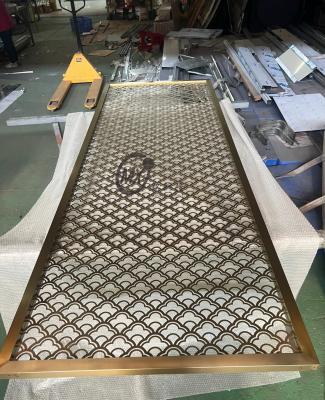 China Slim Design Stainless Steel Screen Partition with PVD Plating Titanium and Mirror 8k Polish for Decorative Space Divider for sale