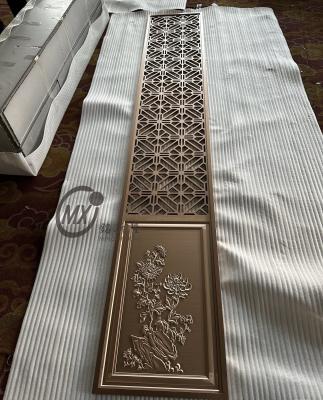 China Chinese Style Laser Cut Stainless Steel Screen Partition with Flower Pattern and PVD Plating Titanium for sale