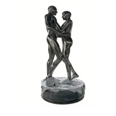China Modern Art Character Sculpture Custom Fiberglass/Stainless Steel Mirror Sliver  Human Statue for  Park Scenic Spot Outdoor for sale