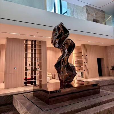 China Brass Color 304 Mirror Bronze Stainless Steel Sculpture Center NYC Art Gallery for sale