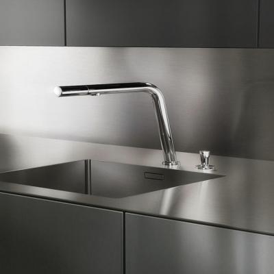 China 5mm/6mm/8mm/10mm 304Sandblasted Scratch-Resistant Stainless Steel Countertop With Sink for sale
