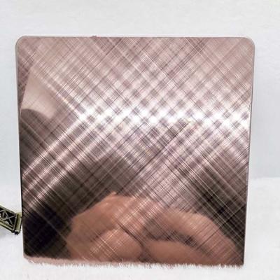 Chine Décoration croisée de Luxry de feuille d'acier inoxydable de couleur de Brown de délié de miroir à vendre