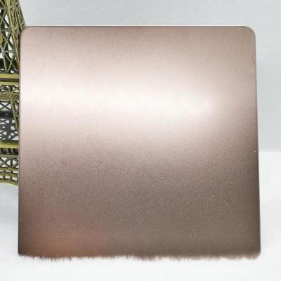 Cina Rose gold color sandblast stainless steel plate in vendita