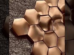 3D-stickers voor de keuken Marmeren mozaïek Zwarte zeshoek voor hotelbar koffie