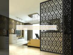 Fabriek Custom Kleur Zwart Goud Gepoetste Spiegel Moderne 316L roestvrij staal Ruimteverdelers Voor Resort
