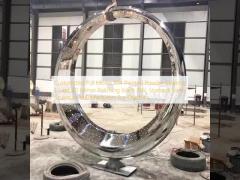 Custom Full Moon 304 Painted Powder Coating Sculpt 3D Mirror Polishing Islam 316L Stainless Steel Sculpture For Outdoor
