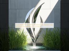 304 Finishes 3D Mirror Polished 316L Stainless Steel Sculpture  In Office Building