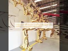 Customized 304 Finishes Gold Mirror Polishing Upgrade Modern Design 316L Stainless Steel Sculpture Manufacturers