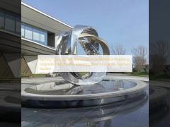 304 Gold Mirror Polished Tree Design 316L Stainless Steel Sculpture In Outdoor Square Decoration