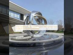 Silver Gold Grey Color Powder Coated 316L Stainless Steel Sculpture For Exterior Decoration