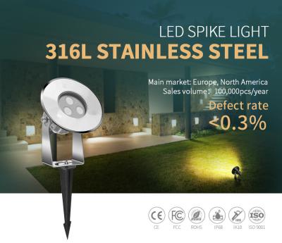 China La luz 130ma IK10 del césped de la prenda impermeable LED de SMD3535 3W llevó a Spike Lamp en venta