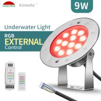 China External Control Underwater Led Spotlight Cree Chip IP68 9W VDE Cable for sale