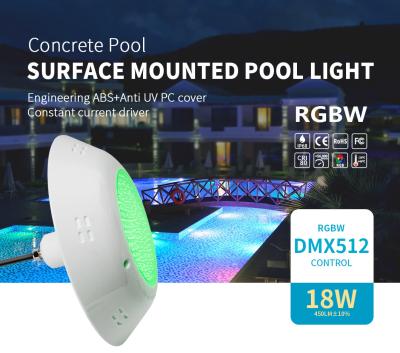 China Van de anti UVpc-ABS LEIDENE Lichte DMX512 Controle 18W DC12V RGBW Kleuren de Veranderende Pool Te koop