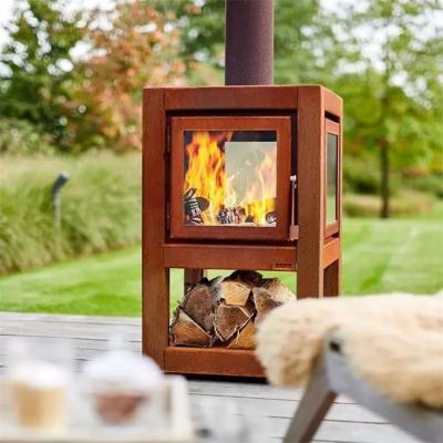 China High Efficiency Garden Heaters Metal Fireplace Wood Burning Stove With Chimney for sale