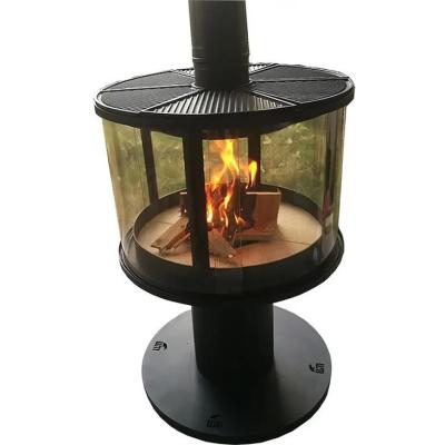 Cina European Cold Rolled Steel Suspended Fireplace Wood Burning Stove With Annular Glass in vendita