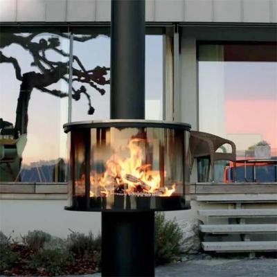Cina Black Ceiling Mounted Suspended Fireplace Indoor Heater Wood Burning Stove in vendita