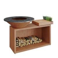China Rectangular Corten Steel Outdoor Fire Grill for sale