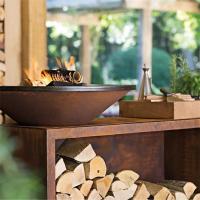 China Rectangular Corten Steel Outdoor Fire Grill for sale