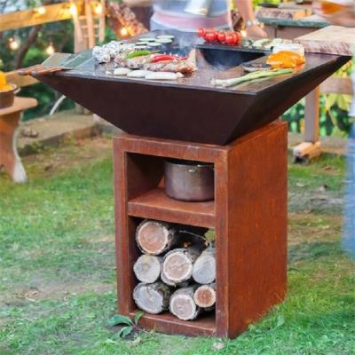 Cina Il legno del carbone ha infornato la griglia d'acciaio del BARBECUE di Corten con Ash Tray Outdoor Cooking in vendita
