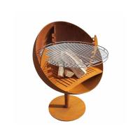 China Rotatable Corten Steel Fire Globe Grill with 85cm Windproof Shell and 70cm Adjustable Grate for sale