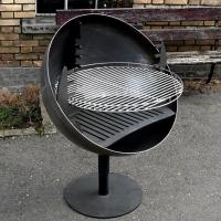 China Rotatable Corten Steel Fire Globe Grill with 85cm Windproof Shell and 70cm Adjustable Grate for sale