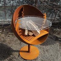 China Rotatable Corten Steel Fire Globe Grill with 85cm Windproof Shell and 70cm Adjustable Grate for sale