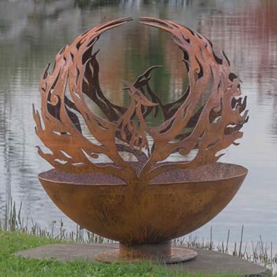 Cina Fuoco d'acciaio Pit Ball Phoenix Design della sfera di Corten in vendita
