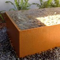 China Rectangular Corten Steel Water Feature Water Table 3mm Thickness for Garden for sale