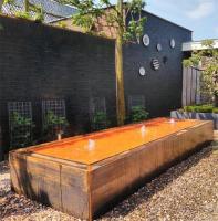 China Rectangular Corten Steel Water Feature Water Table 3mm Thickness for Garden for sale