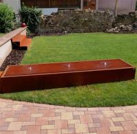 China Rectangular Corten Steel Water Feature Water Table 3mm Thickness for Garden for sale