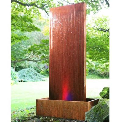 Cina parete d'acciaio verticale della caratteristica dell'acqua di 120cm Corten con la luce del LED in vendita