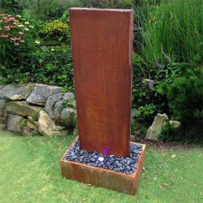 Cina parete d'acciaio verticale della caratteristica dell'acqua di 120cm Corten con la luce del LED in vendita