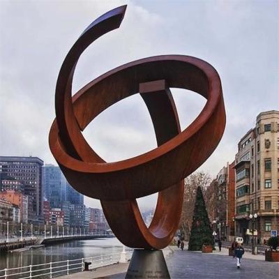 Cina Grande metallo rustico Art Sculptures di Ring Corten Steel Sculpture Abstract in vendita